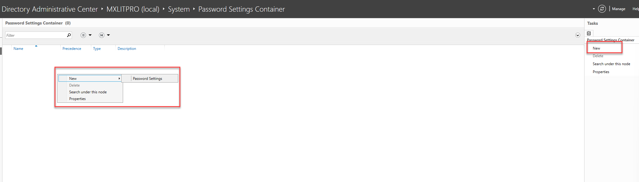 Active Directory: Password Settings Objects (PSOs) - Mexicali IT